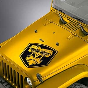 SkunkMonkey - Jeep Wrangler TJ LJ JK JKU Hood Decal - Gorilla Face ...