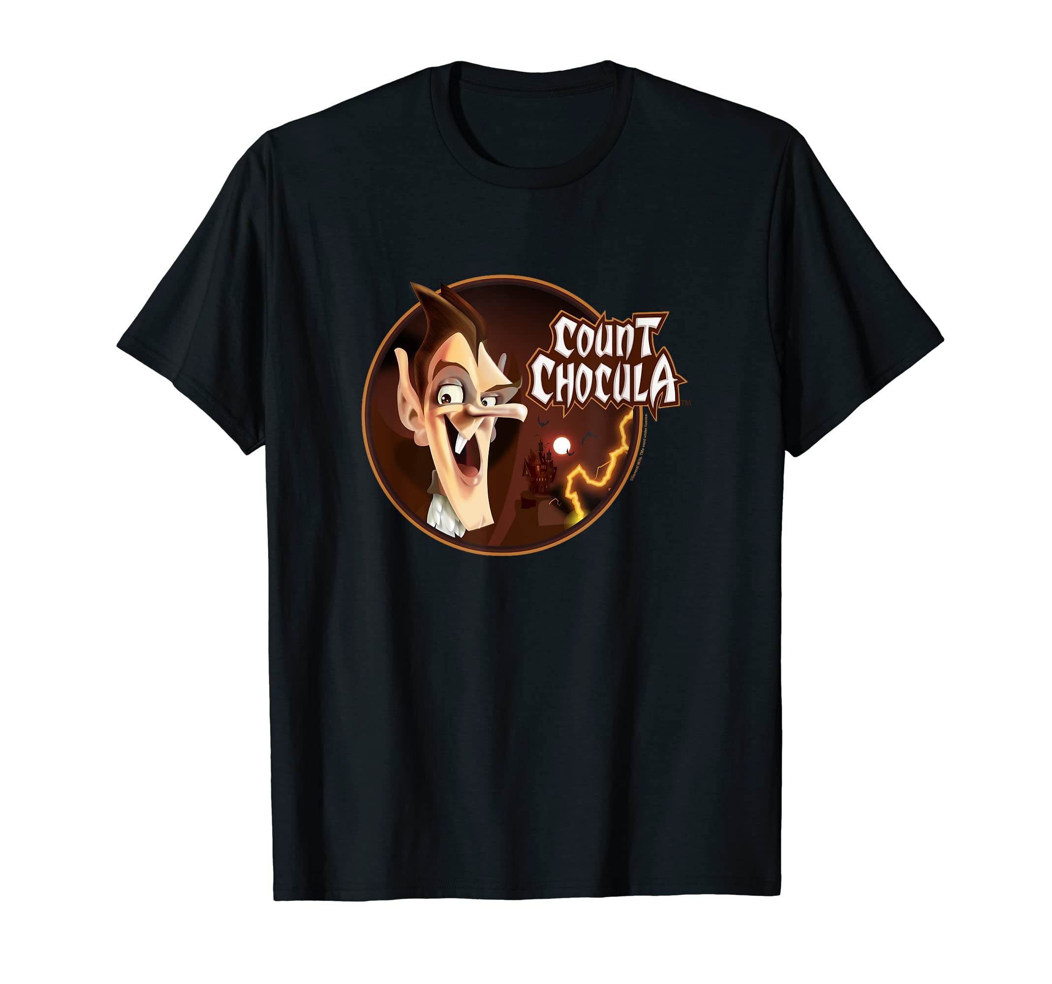 Amazon.com: Count Chocula Castle At Night Vintage Face Portrait T-Shirt ...