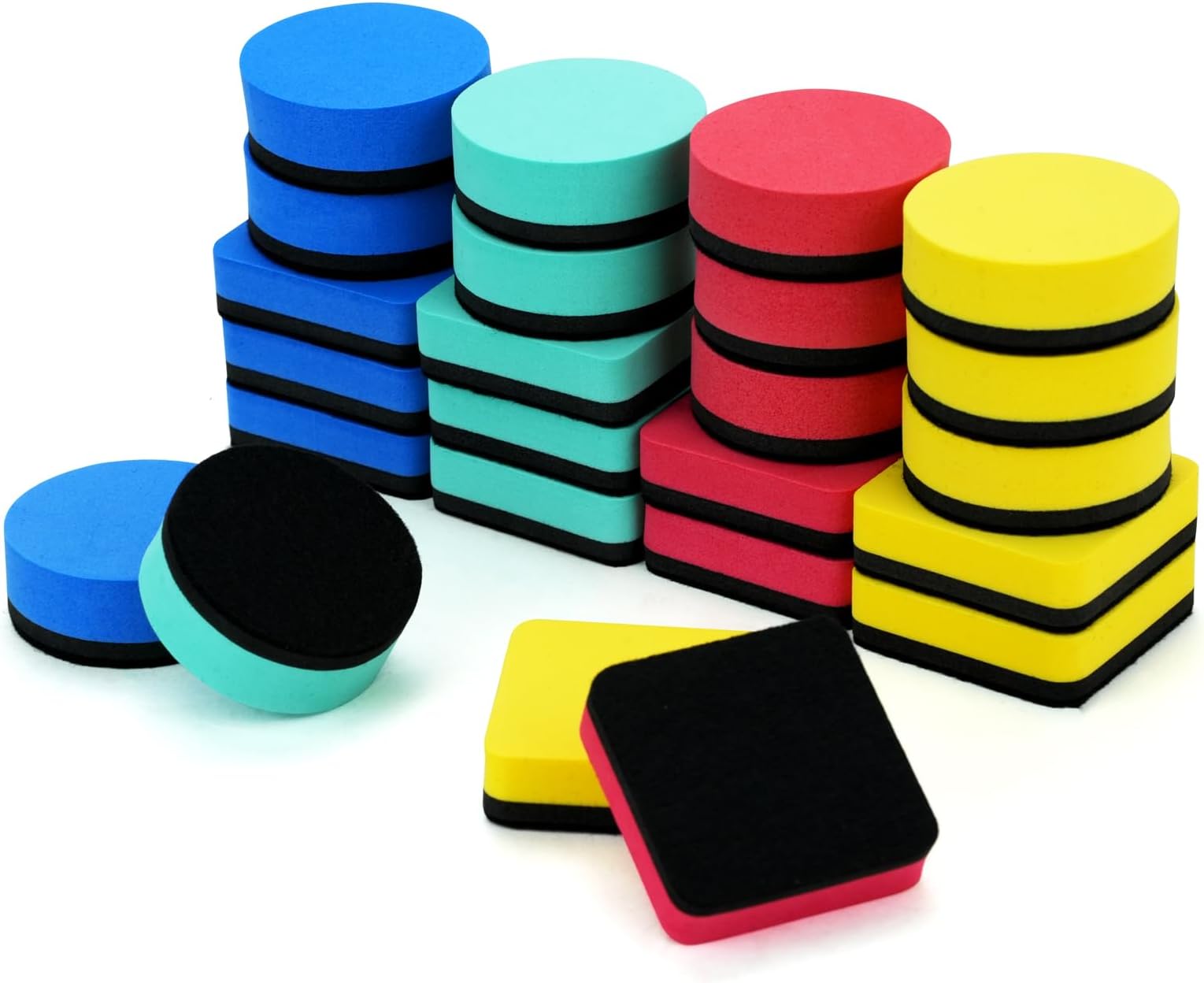 X-BLTU 24 Pcs Dry Whiteboard Erasers, Magnetic White Board Erase ...