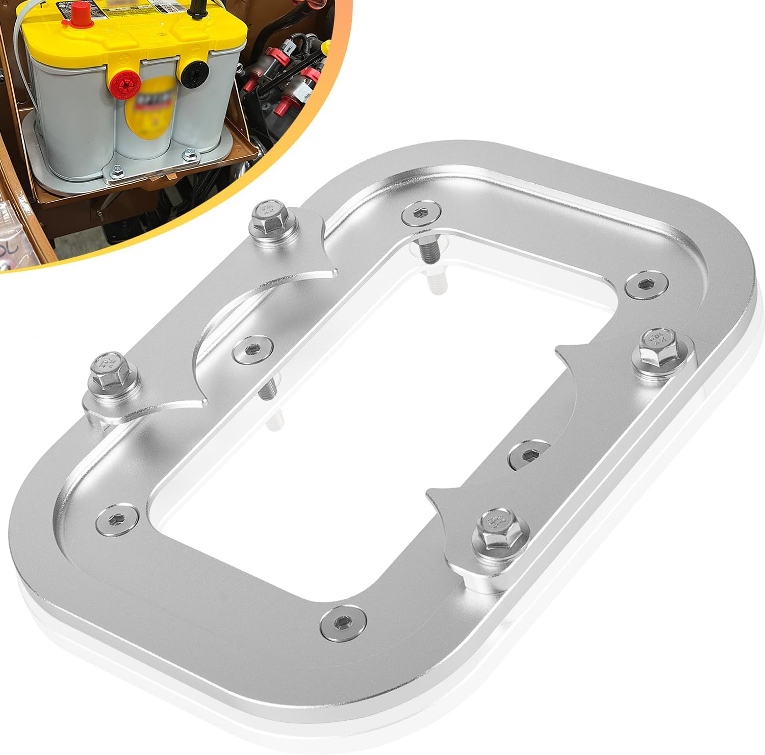 Amazon.com: Billet Aluminum Battery Tray Battery Pallet Trunk Battery ...