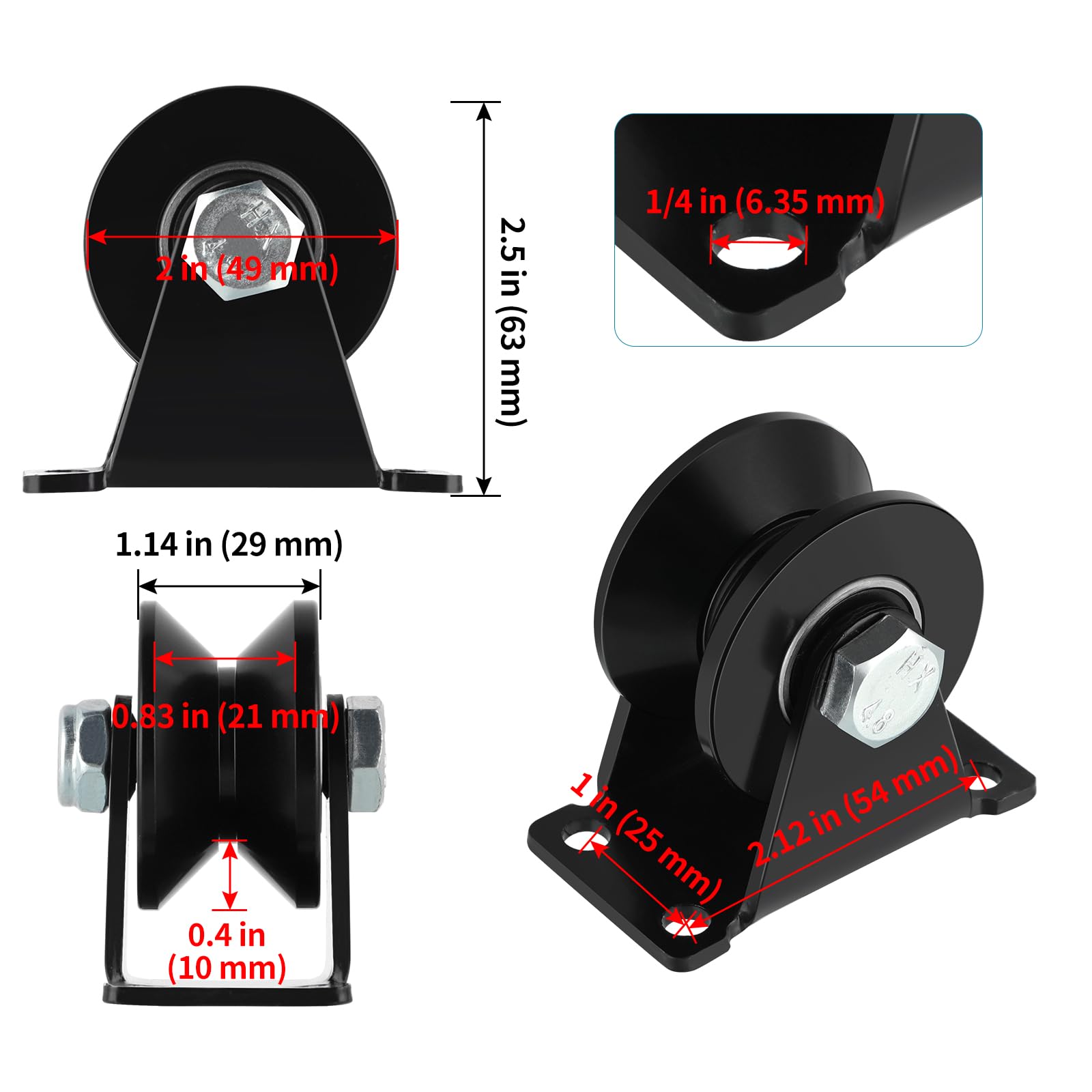 Snapklik.com : 2" V-Groove Wheel, Sliding Gate Casters, Heavy Duty ...