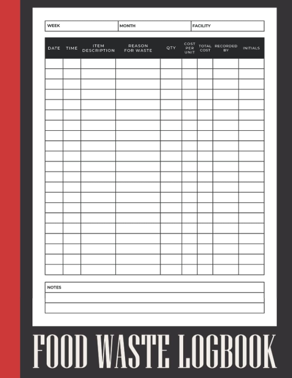 Amazon.com: Food Waste Logbook: Large Food Waste Log Book & Food Waste ...