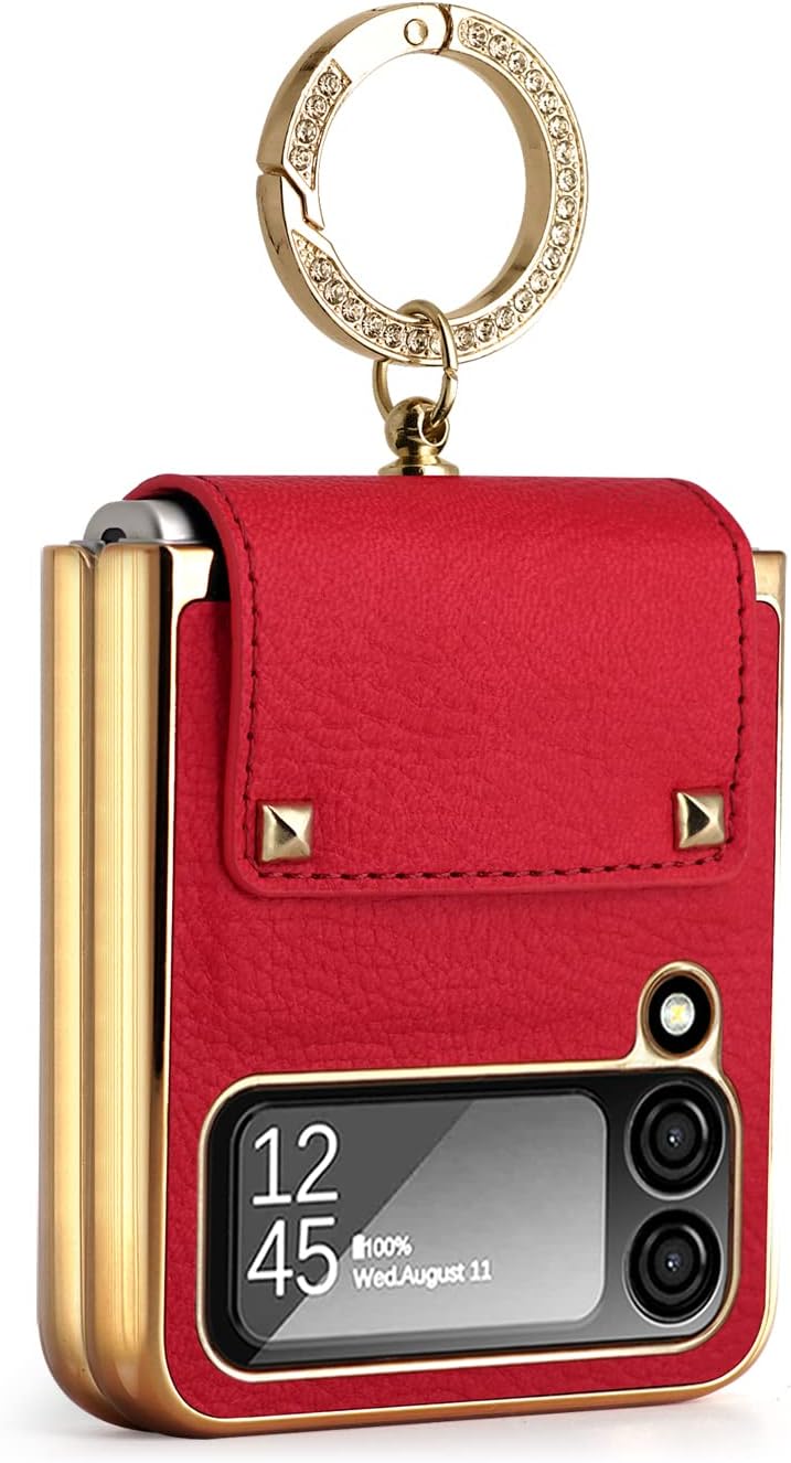 Amazon.com: XIMAND for Samsung Galaxy Z Flip 4 with Luxury Sparkle Ring ...