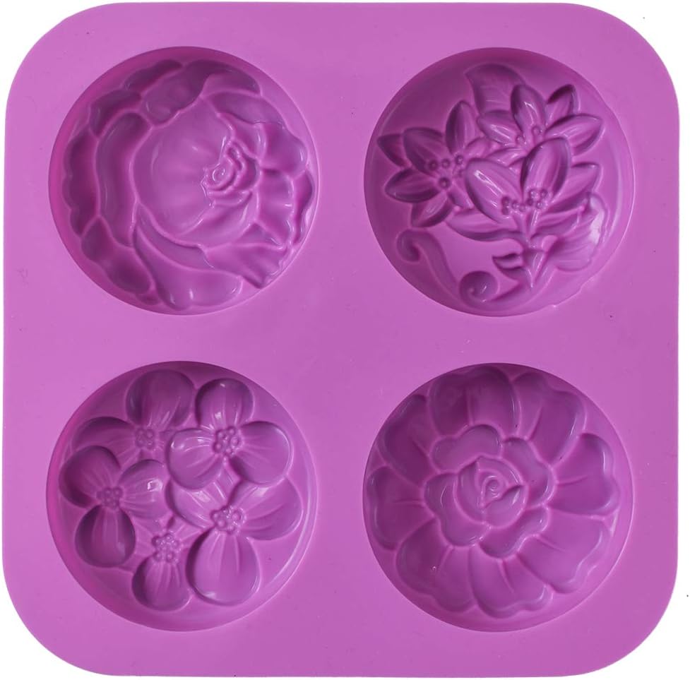 ionEgg Flower Silicone Soap Moulds, Homemade Soap Mould, Pudding, Jelly ...