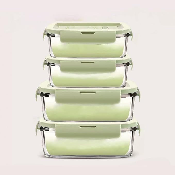 Amazon.com: Large Glass Food Storage/Baking Containers Set with Locking ...