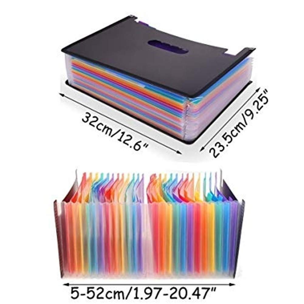 Buy Oak-Pine 24 Pocket Expanding File Folder - Large Plastic Rainbow ...