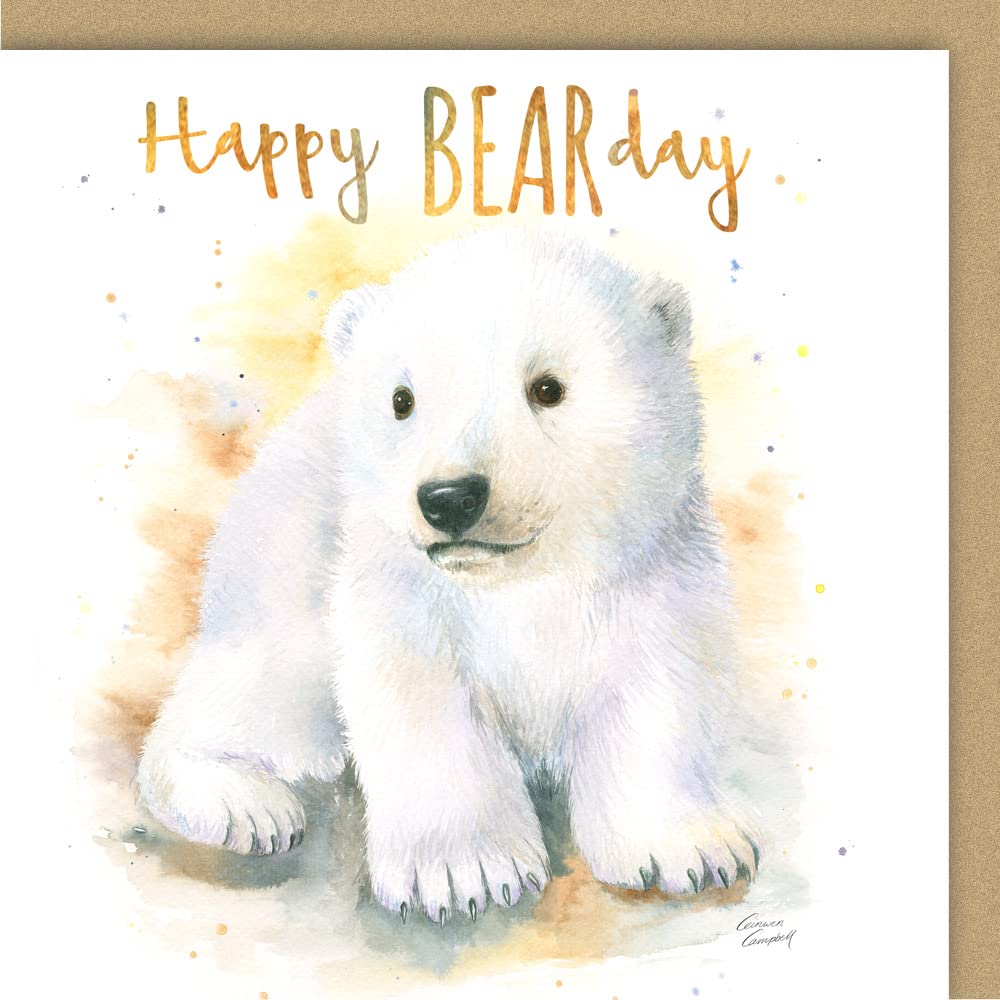Happy Bear Day Polar Bear Birthday Card - cute - fun polar bear cub ...