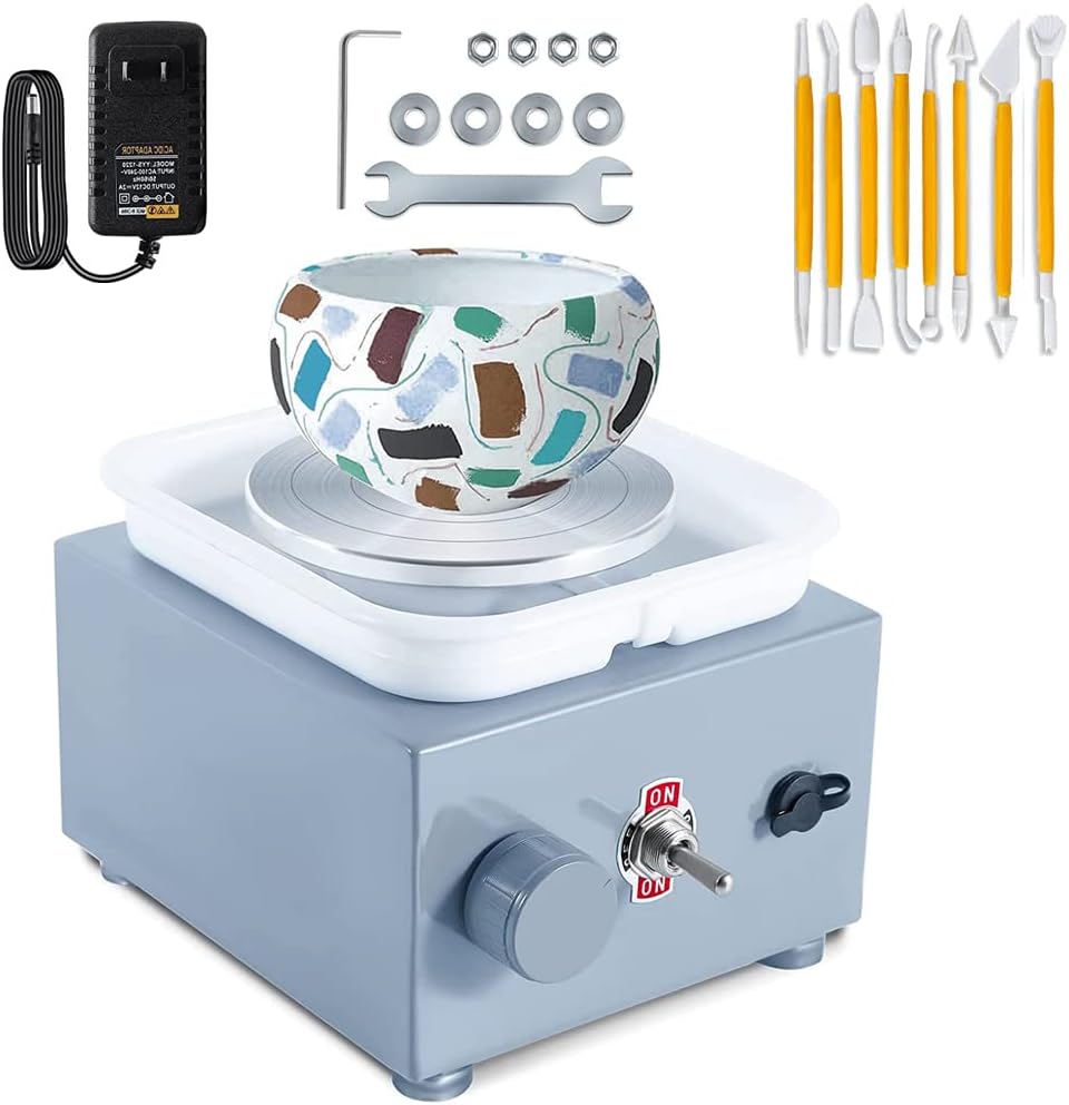 Mini Pottery Wheel, Electric Ceramic Wheel Adjustable Speed Clay ...