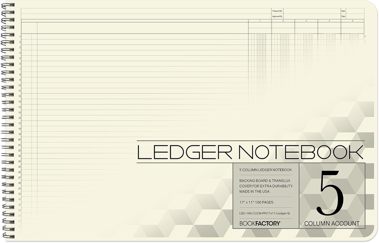 Amazon.com : BookFactory Accounting Ledger Notebook/Large 5 Column ...