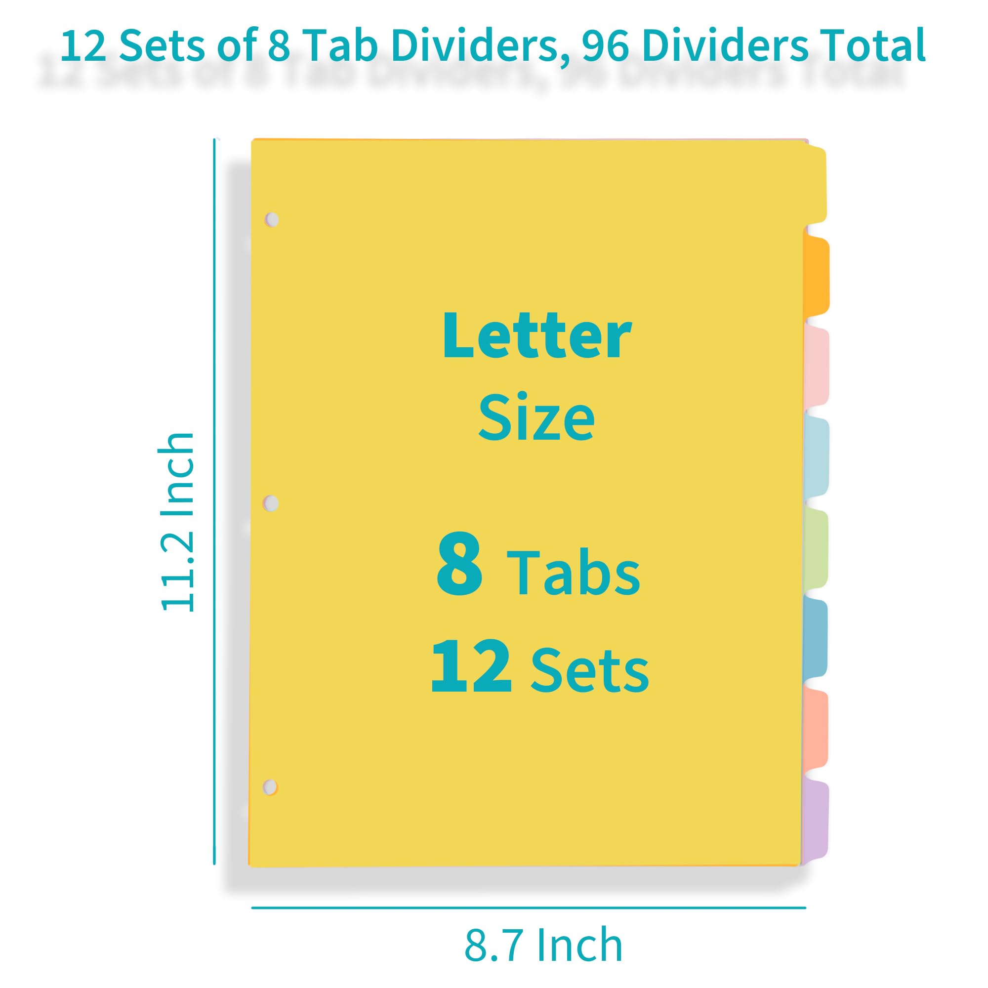 Snapklik.com : Binditek 96 Pack 8-Tab Binder Dividers For 3 Ring ...