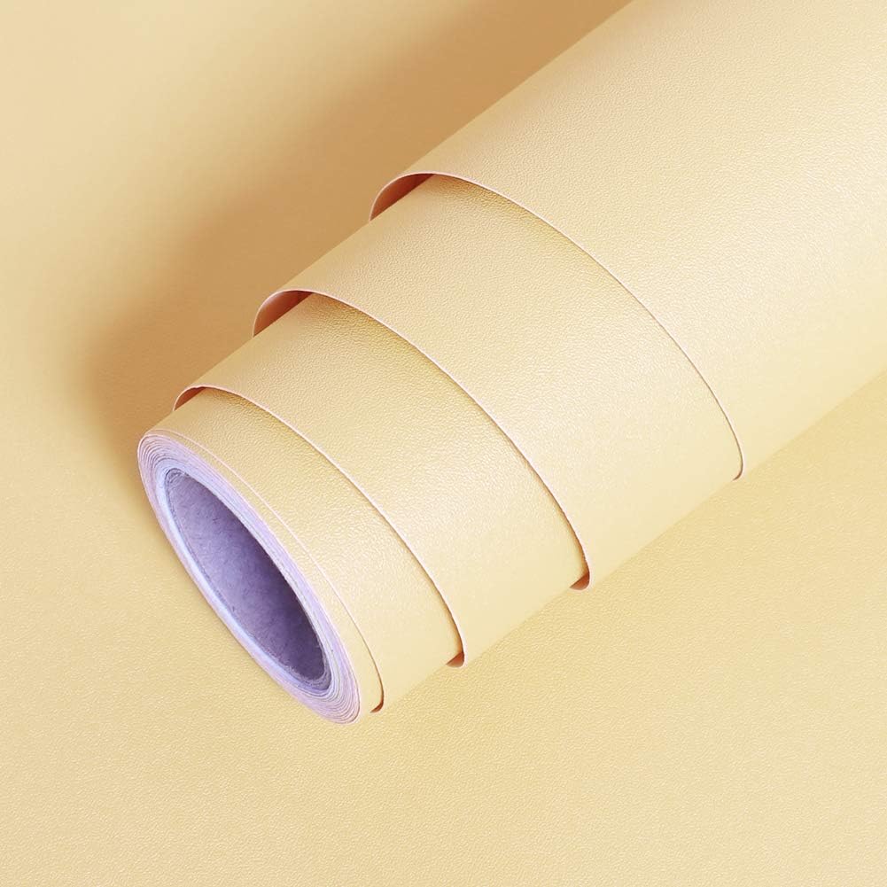 LACHEERY Solid Textured Wallpaper Stick and Peel Yellow Contact Paper ...