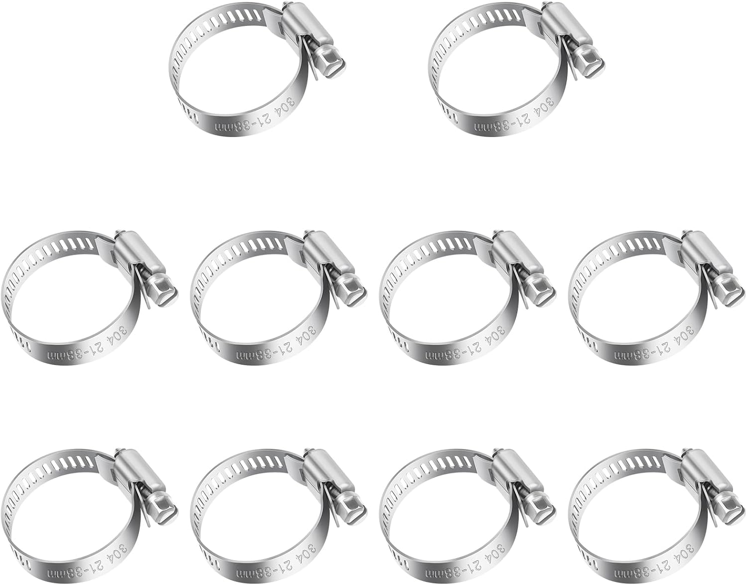 10 Pcs Hose Clips 21-38mm, Leryati Small Hose Pipe Clips Clamps, 304 ...