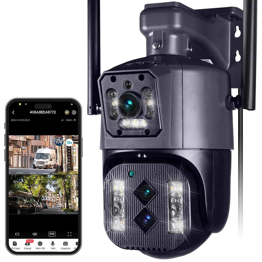 Amazon.com : FWQIN 4K 8MP PTZ Outdoor Surveillance Camera WiFi, Instant ...