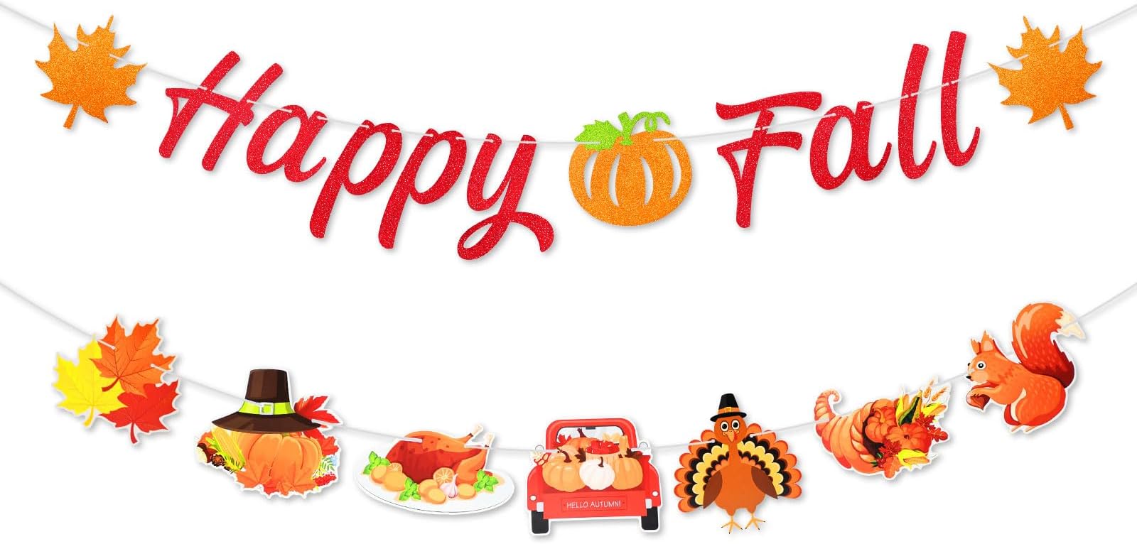 Amazon.com: Happy Fall Banner Thanksgiving Decorations - Colorful ...