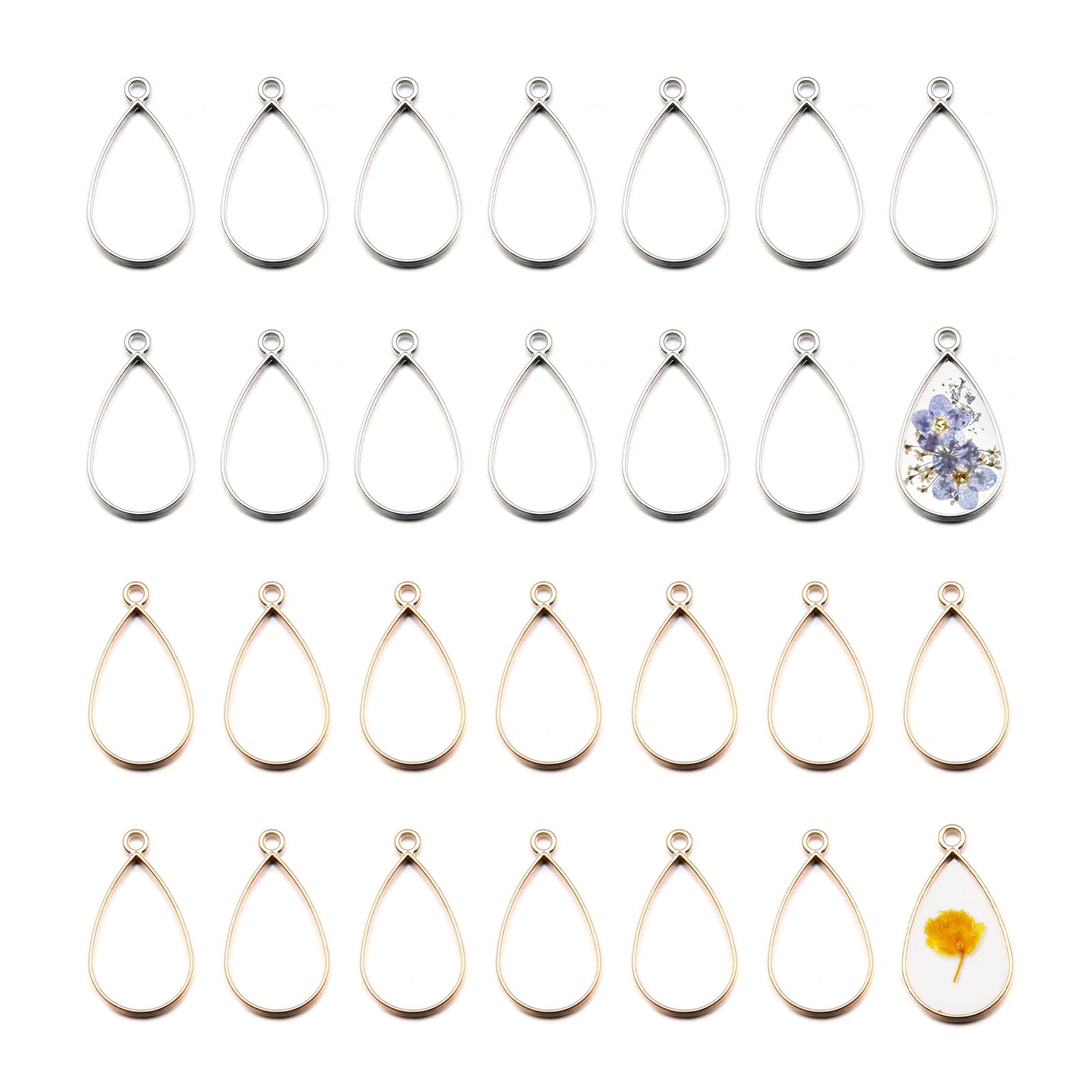 Amazon.com: 100PCS Open Bezel Pendants, Resin Craft Bezels, Alloy ...