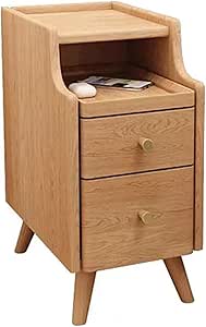 Wooden Nightstand Bedside Table with Pull Out Shelf and 2 Drawers for ...