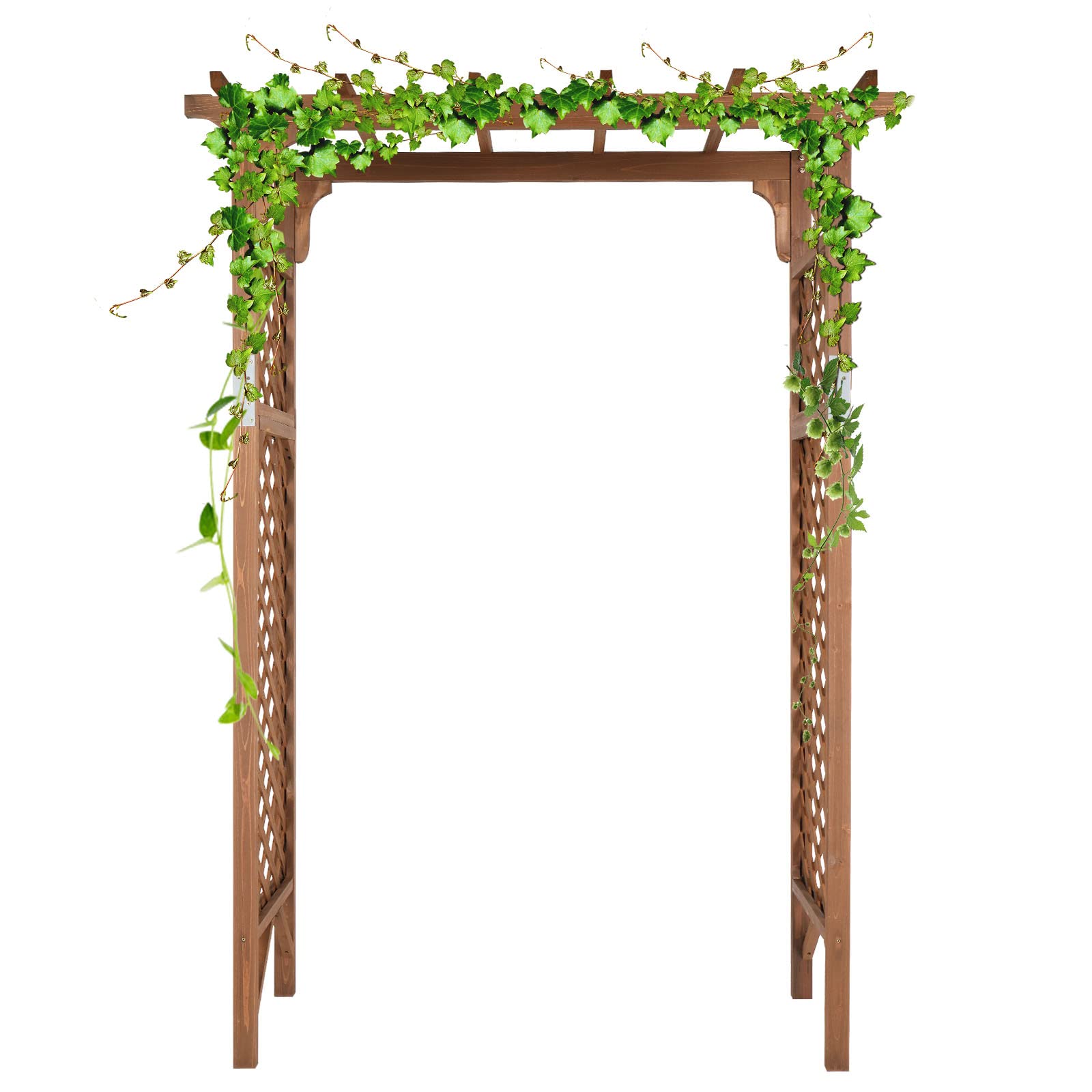 Snapklik.com : 7 Ft Wooden Garden Arbor Arch, Fir Wood Arbour Archway ...