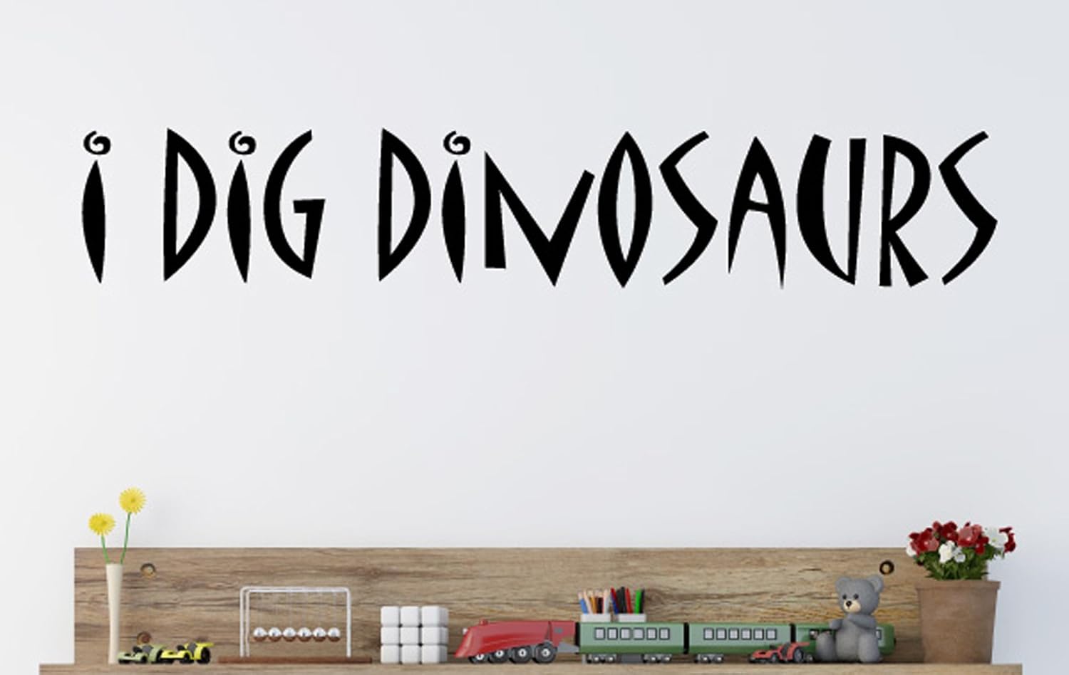 Amazon.com: I Dig Dinosaur Wall Decals Stickers, Black, 15" : Tools ...