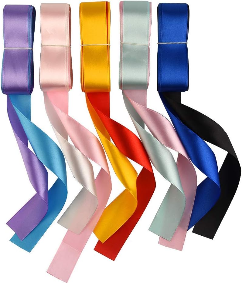 FEPITO 10 Couleurs Ruban Satin 25mm X 4 M, Ruban Couture, Ruban de ...