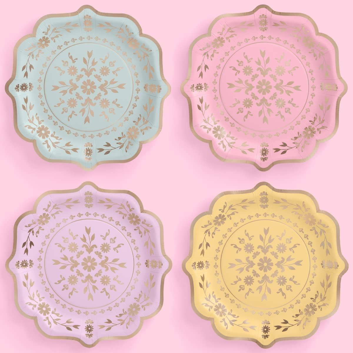 Amazon.com: Harlow & Grey Sprinkles - Pastel Small Paper Plates, 18 ...