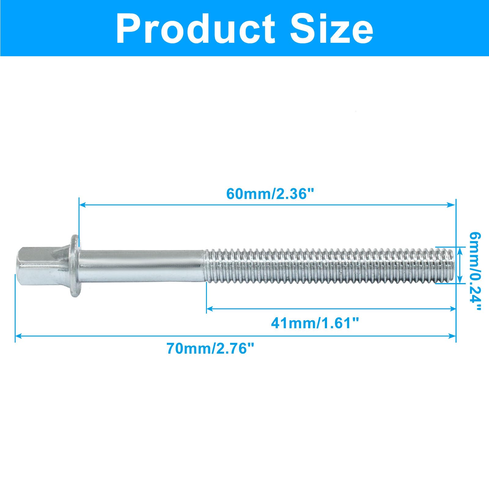 Snapklik.com : Piutouyar 12 Pcs Drum Tight Screw Tension Rods