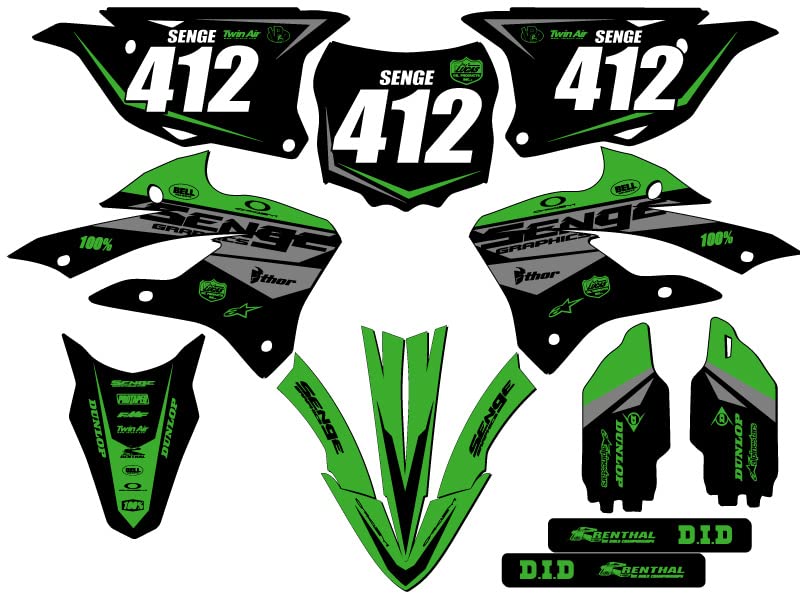 Amazon.com: 2022-2025 KX 112 Binary Green Senge Graphics Complete Kit ...