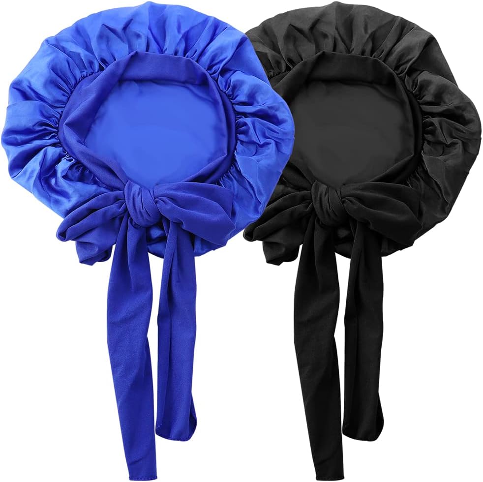 Amazon.com : TCOTBE 2 Pack Silky Satin Bonnet Hair Wrap Silk Sleeping ...