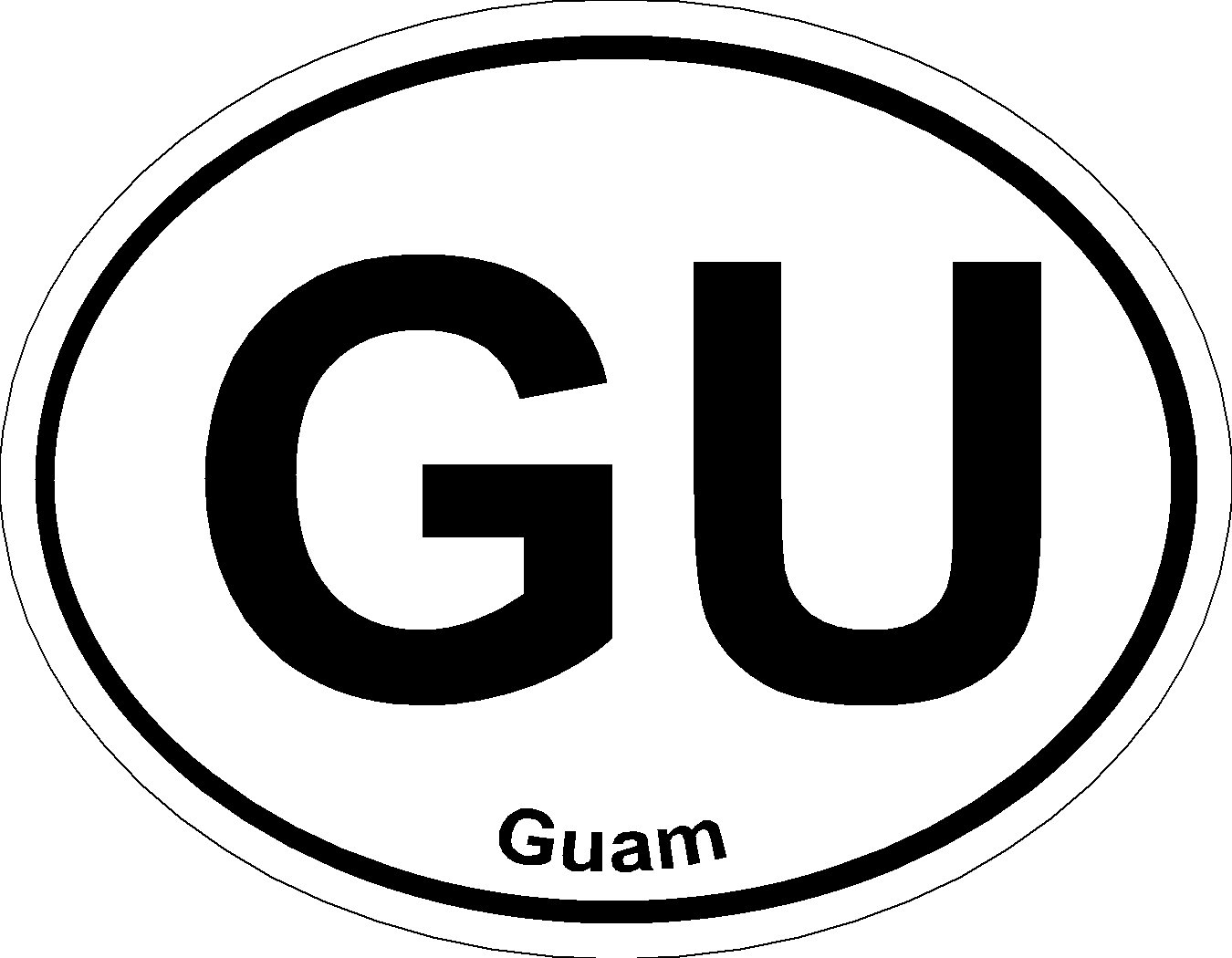 Amazon.com: Oval (Guam); State Bumper Sticker : Sports & Outdoors