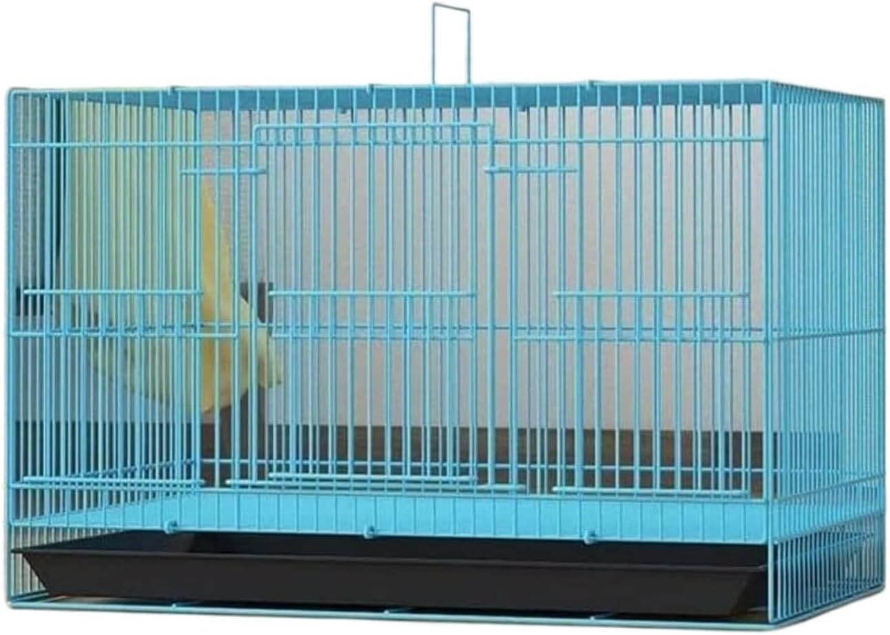 Parrot Cage Budgie Cage Rectangular Bird Carriers ABS Bottom Rolling ...