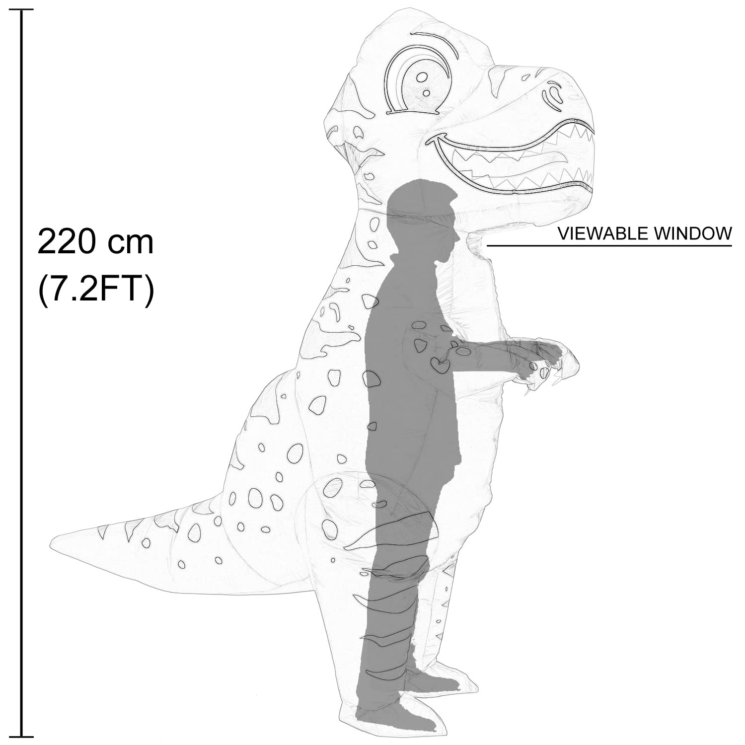 Snapklik.com : Original Dinosaur Costume T Rex Inflatable Costume Blow ...