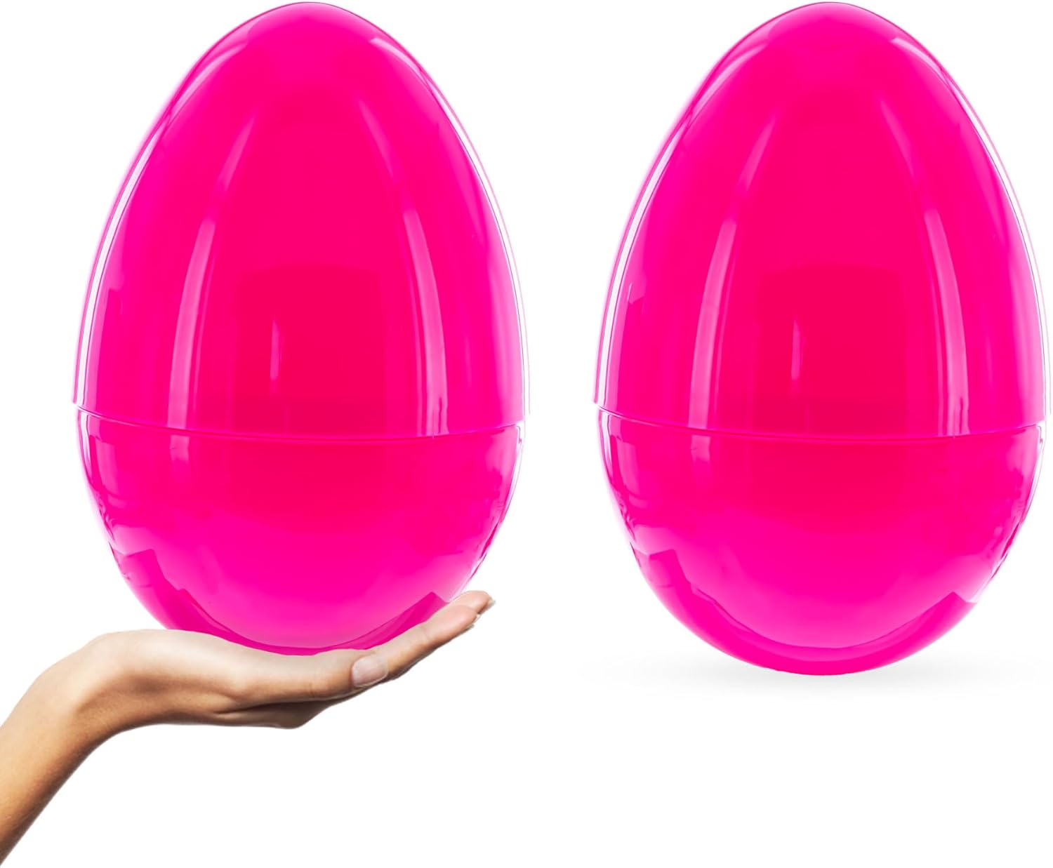 Amazon.com: BestPysanky Set of 2 Pink Jumbo Plastic Easter Eggs Giant ...