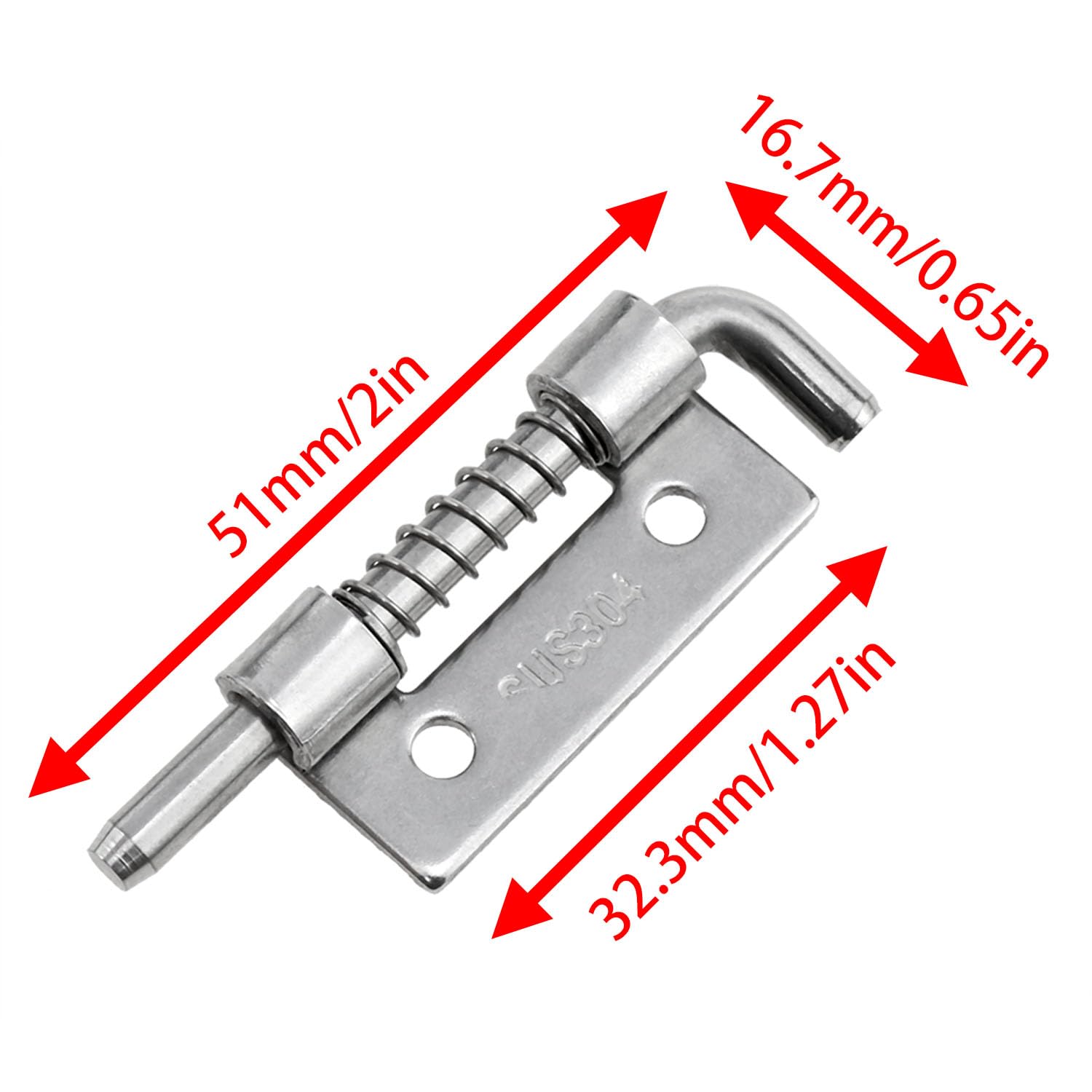 Door Barrel Bolts MY MIRONEY 4PCS Spring Loaded Pin Latches - Stainless ...