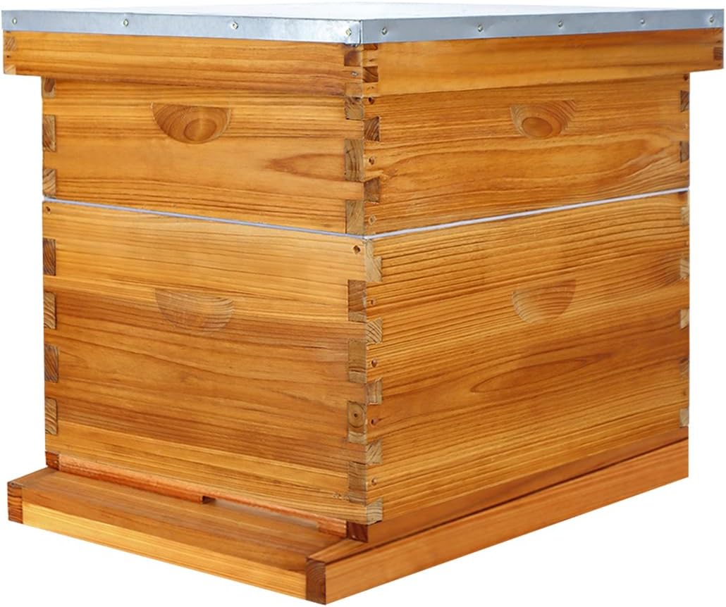 Amazon.com : BEEKNOWS 10 Frame Langstroth Beehive Kit Dipped in 100% ...
