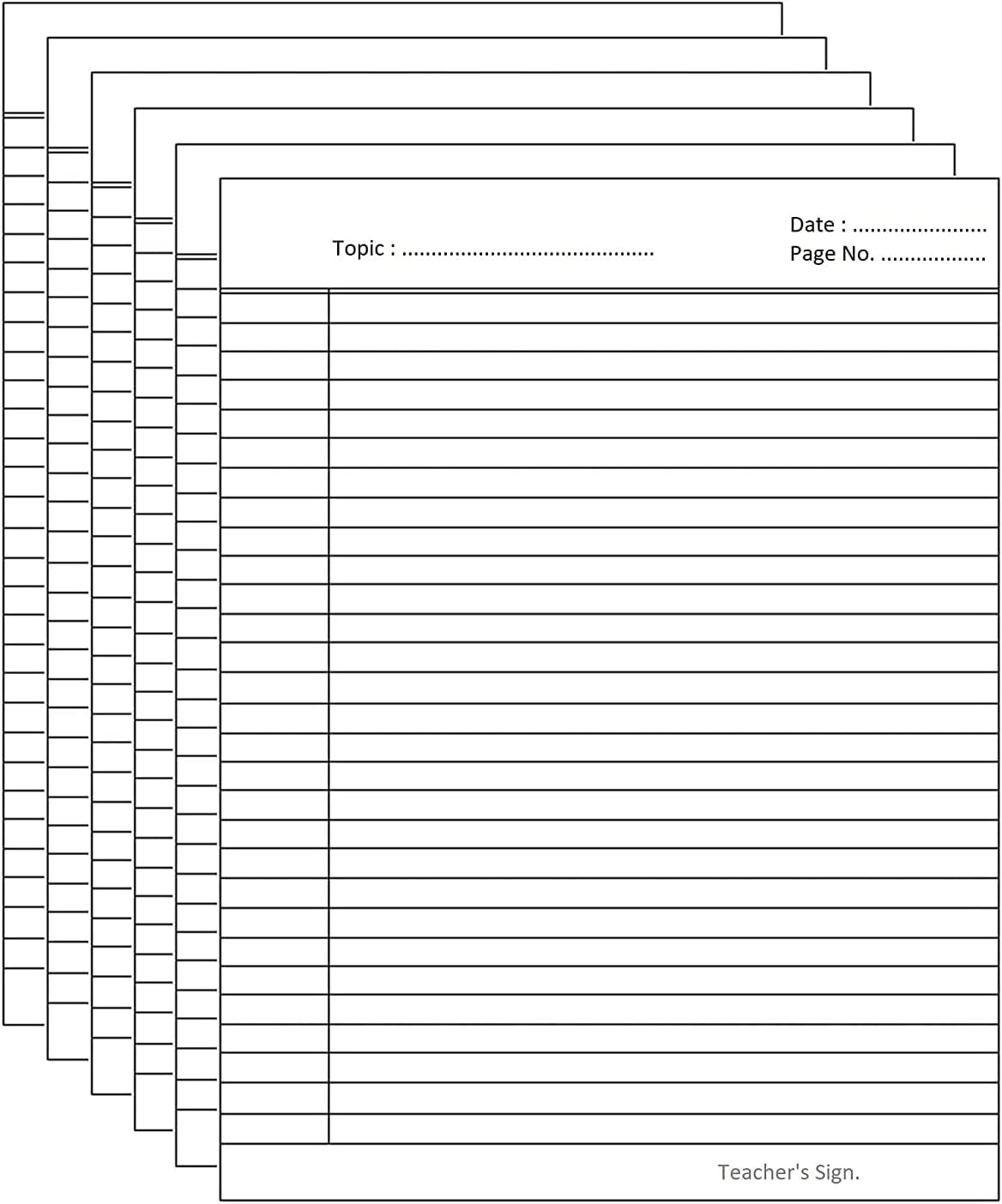 Eclet 90 GSM A4 Size (Pack of 100) one Side Ruled Sheet for Project ...