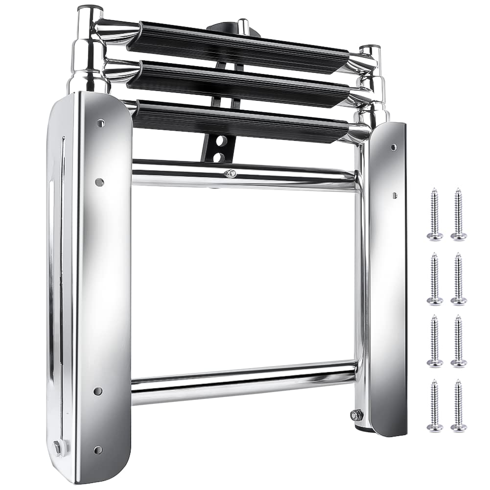 Snapklik.com : Pontoon Boat Ladder,3 Step Telescoping Ladder Under ...