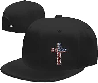 American USA Flag Jesus Cross Fingerprint Outdoor Snapback Trucker Dad ...