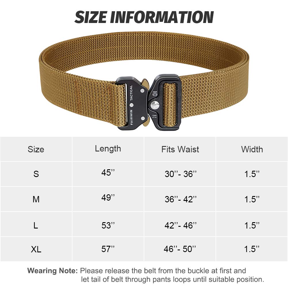 Snapklik.com : FAIRWIN Tactical Gun Belts, EDC Belt CCW Belt Reinforced Belts For Men 2 Ply ...