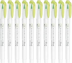 Amazon | ゼブラ 蛍光ペン マイルドライナーブラッシュ マイルドシトラスグリーン 10本 B-WFT8-MCG | 文房具・オフィス用品 | 文房具・オフィス用品