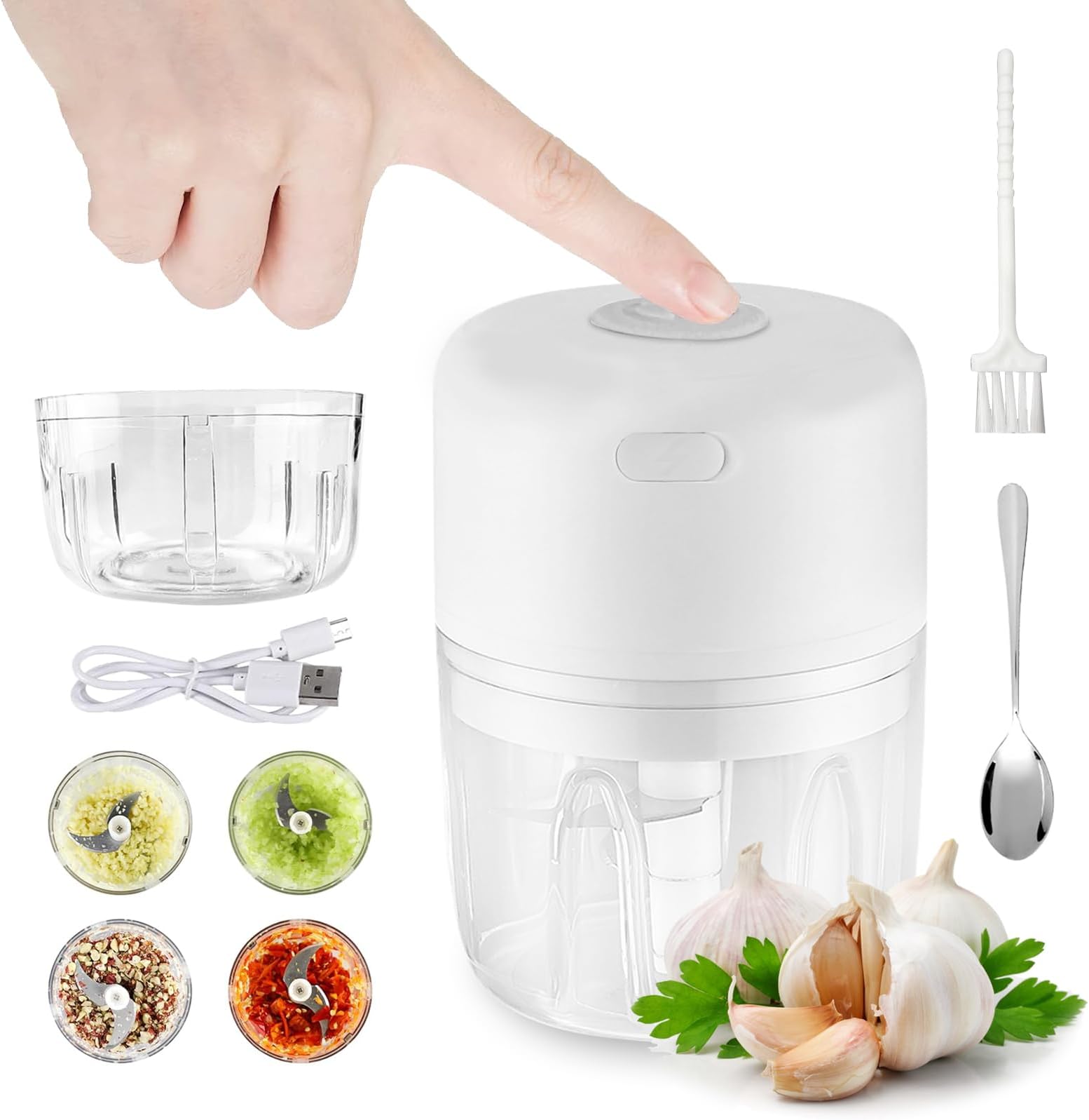 Amazon.com: Electric Mini Garlic Chopper, Portable Veggie Chopper, 100 ...
