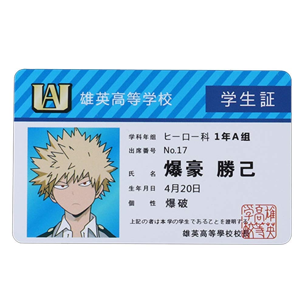 Ailin Online My Hero Academia Id Card Japanese Anime Waterproof ...