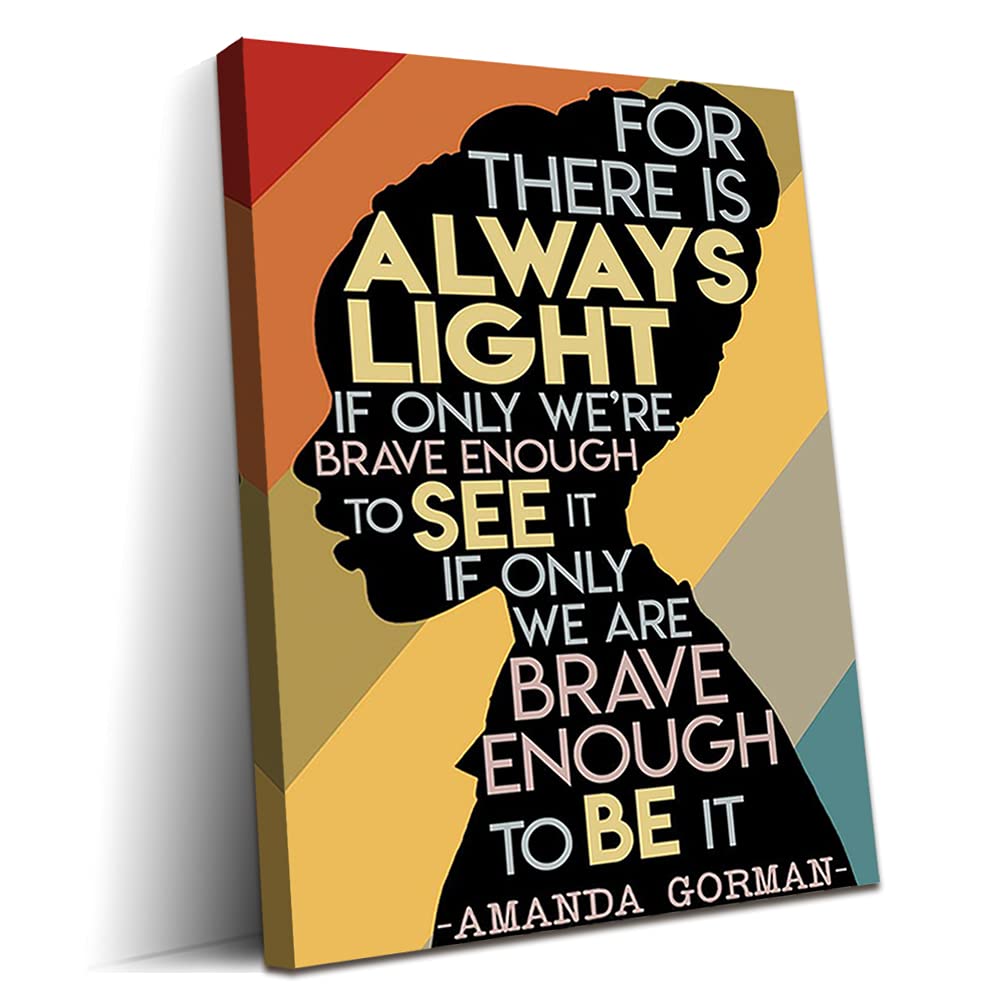 Amanda Gorman Posters Inspirational Wall Art Framed Canvas African ...