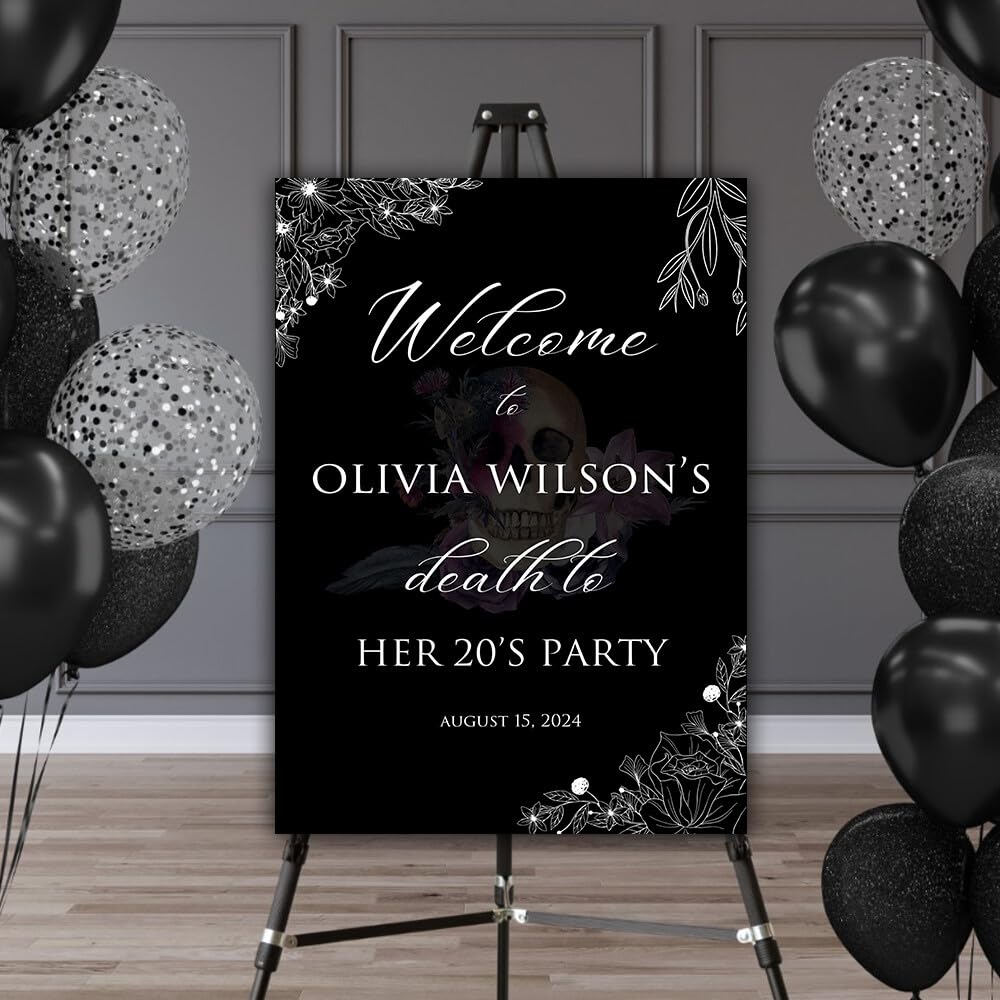 Amazon.com: Personalized Death to My 20s Party Welcome Sign, Funeral ...