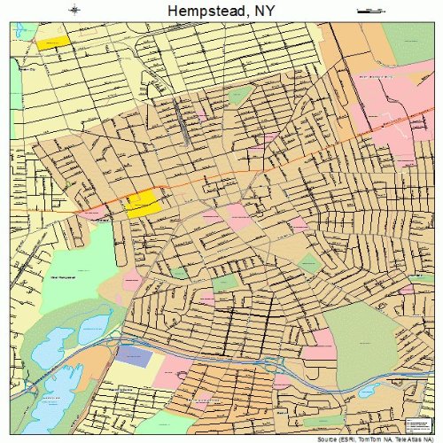 Amazon.com : Large Street & Road Map of Hempstead, New York NY ...