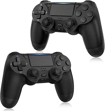 FASIGO PS4 Controller 2 Pack, Wireless PS4 Controller for PS4 / Pro/Slim & PC, with 2 USB C ...