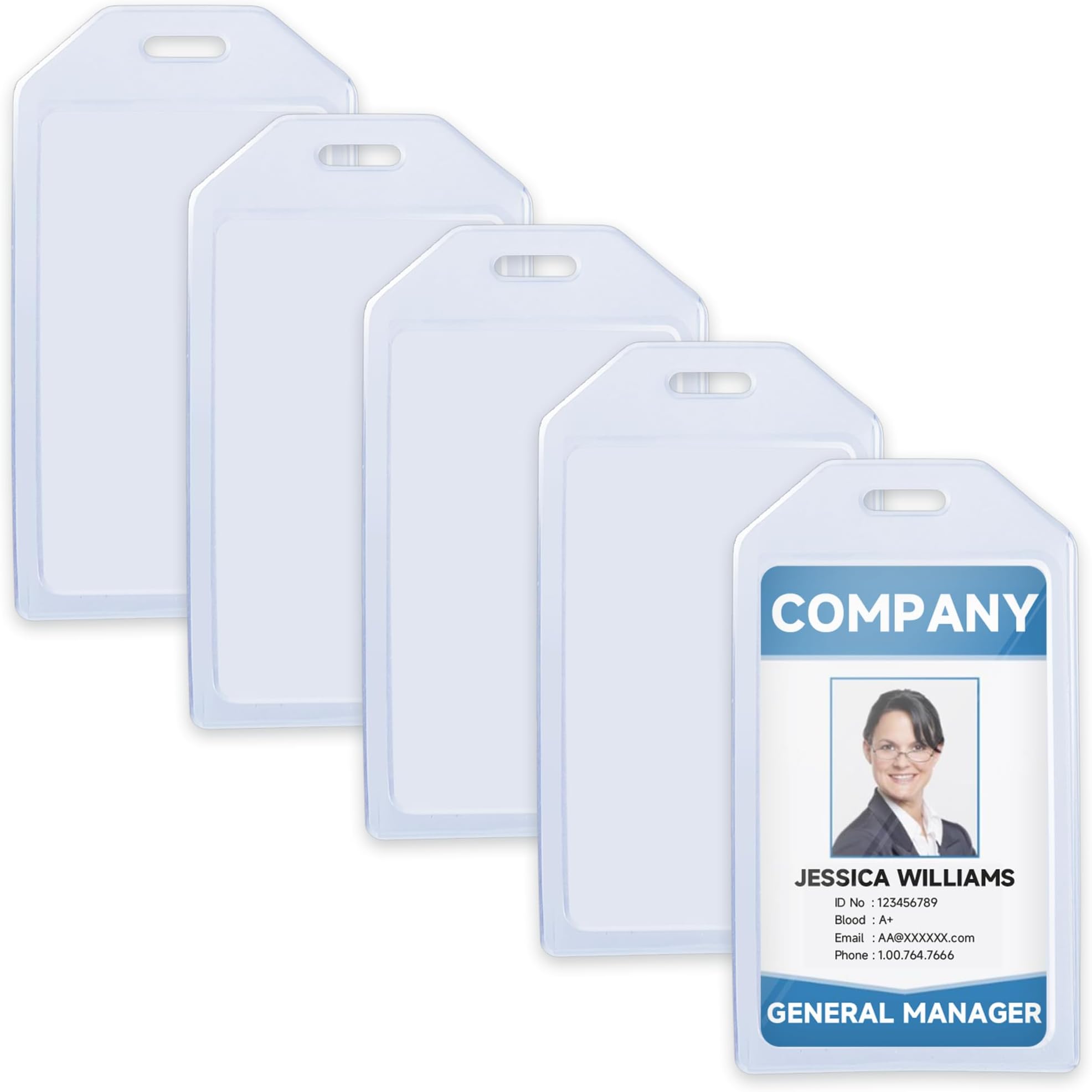 Teskyer Heave Duty Clear Plastic ID Badge Holder, Silicone Made Extra ...