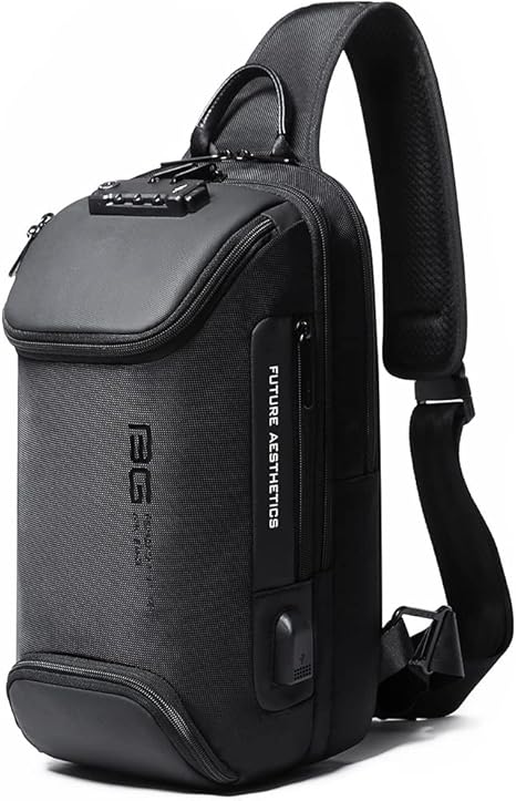 Amazon.com | BANGE Anti theft Sling Backpack with Lock, Men's Sling Bag ...