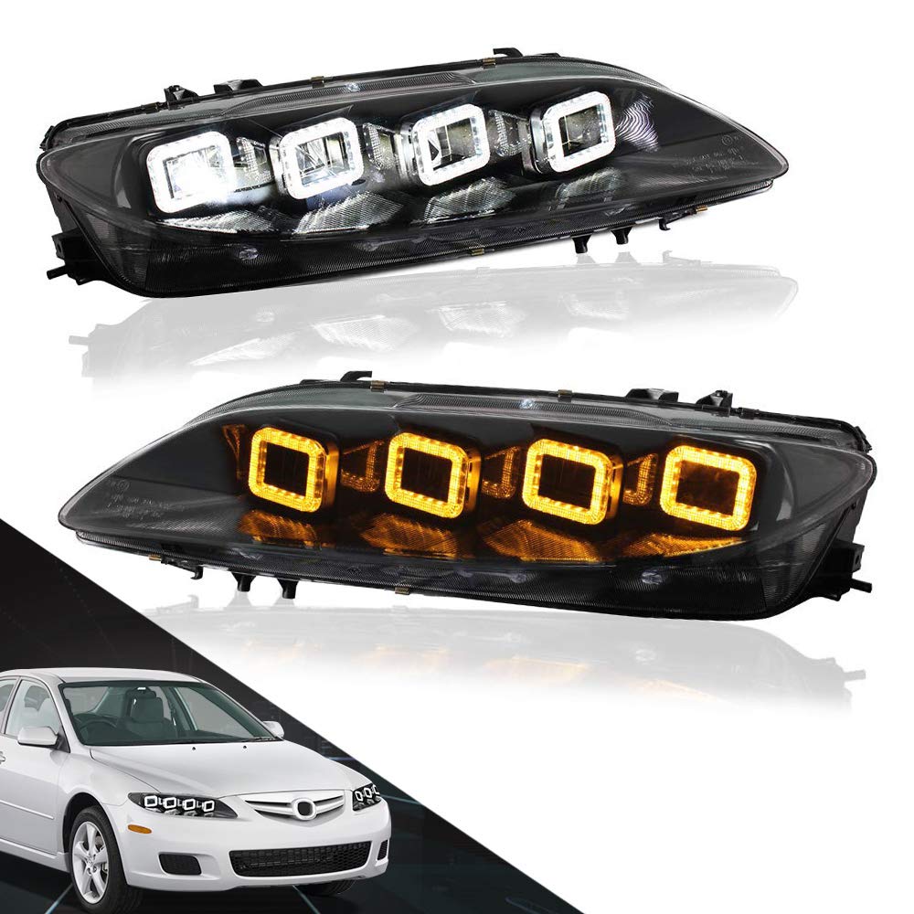 Buy MICROPOWER LED Headlights for Mazda 6 2003-2014, Front Headlamp ...