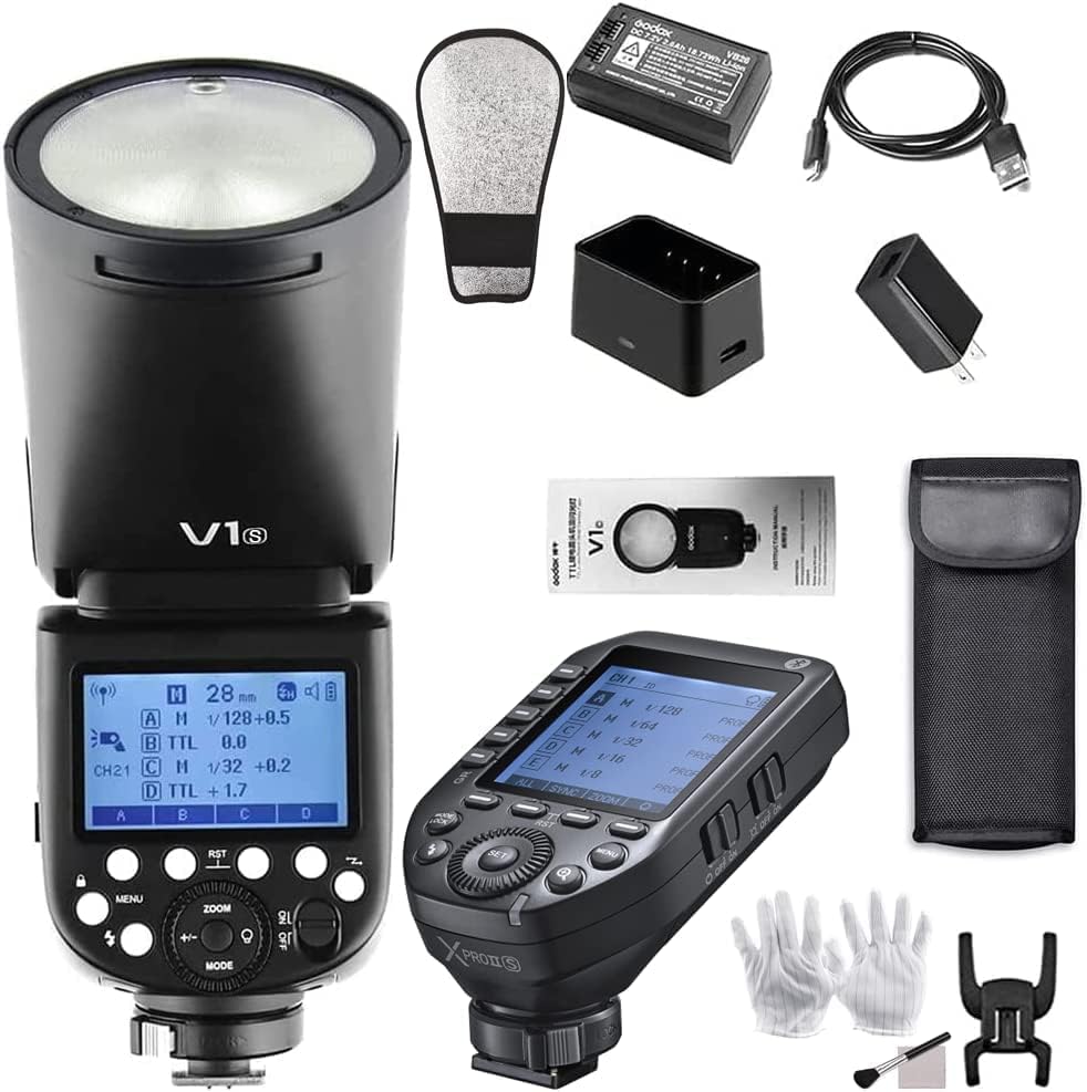 Amazon.com : Godox V1S Professional Camera Flash Speedlite Fresnel Zoom ...