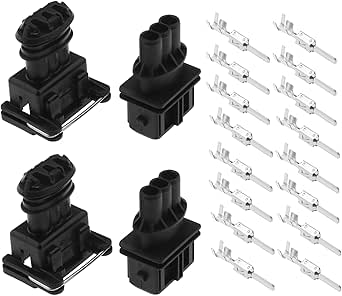 Amazon.com: eMagTech 2 Sets Car 3 Pin Male & Female Electrical ...