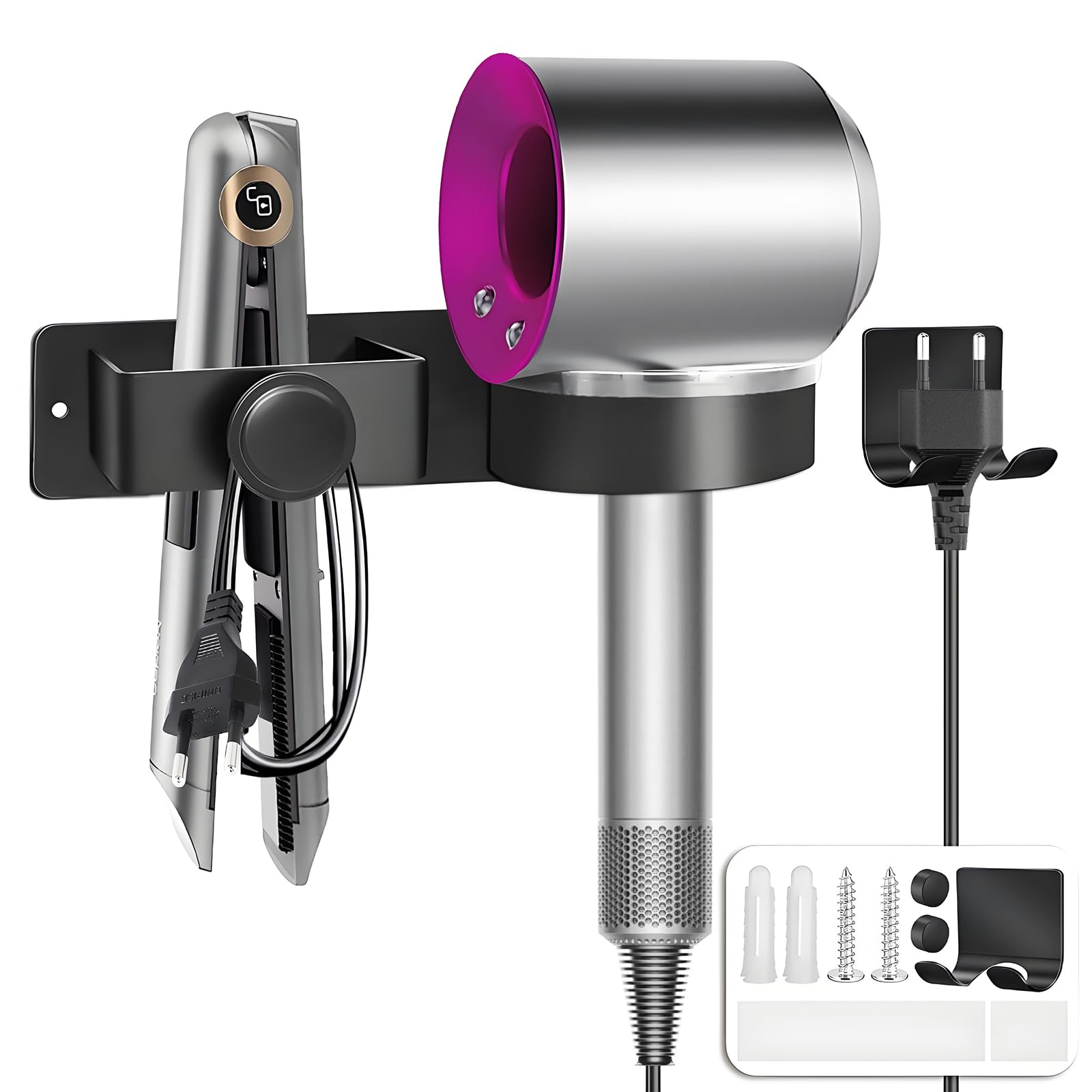 Amazon.com: Hair Dryer Holder, No Drilling Required, Holder for ...